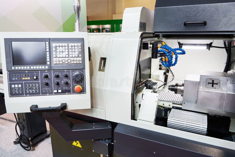 Lathe CNC automatic stock photo. Image of factory, digital - 253601954