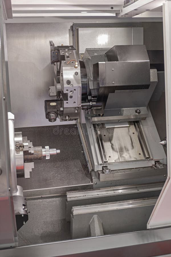 Lathe Cnc Machine Open stock photo. Image of metal, open - 368538018