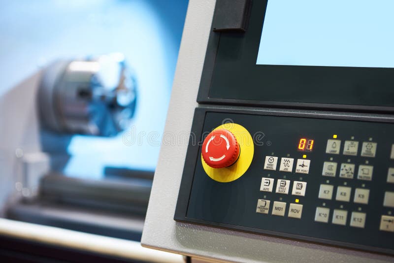 Lathe with control panel. stock image. Image of buttons - 23910493