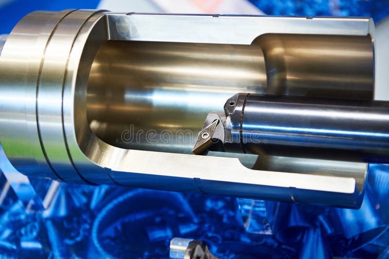 Lathe Cutter and Metal Part Stock Image - Image of steel, industry ...