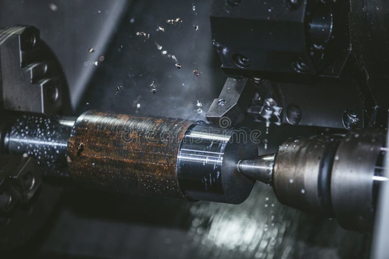 Lathe Equipment in the Factory Manufacturing Metal Structures Stock ...