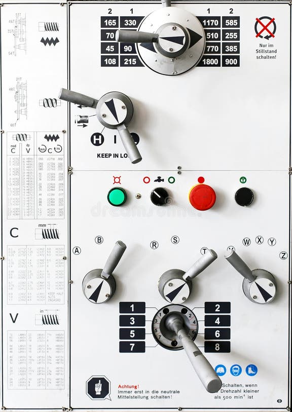 Lathe Machine Control Panel. a Close-up of a Lathe Machine Control ...