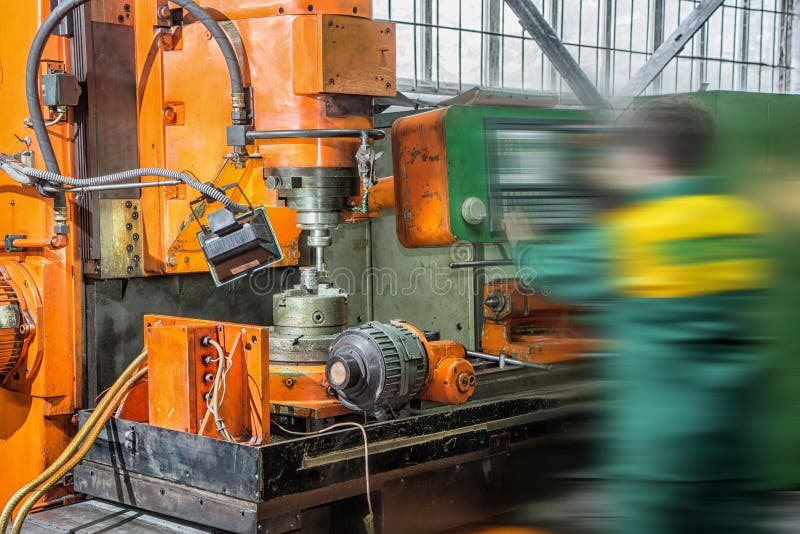Lathe machine stock image. Image of iron, machine, manufacturing ...