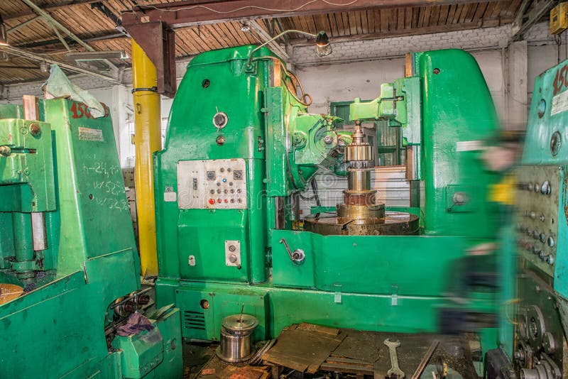 Lathe machine stock image. Image of machinery, obsolete - 93346553