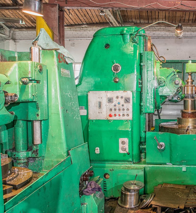 Lathe machine stock image. Image of outdated, milling - 93498727