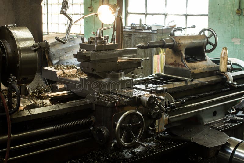 Old lathe machine stock photo. Image of metal, cutting - 78321866