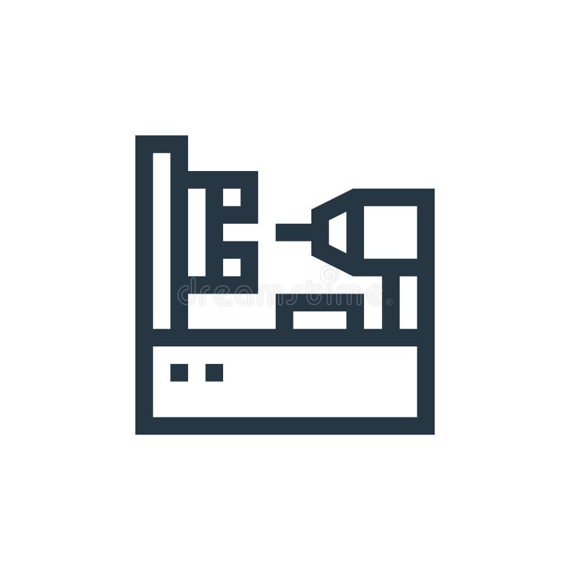 Lathe Machine Icon Vector from Machinery Concept. Thin Line ...