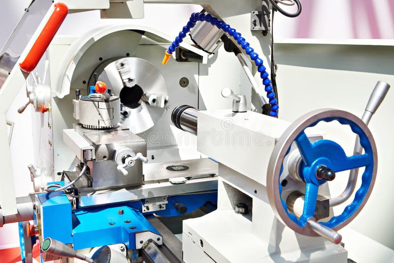 Lathe machine stock photo. Image of precision, machinery - 249750780