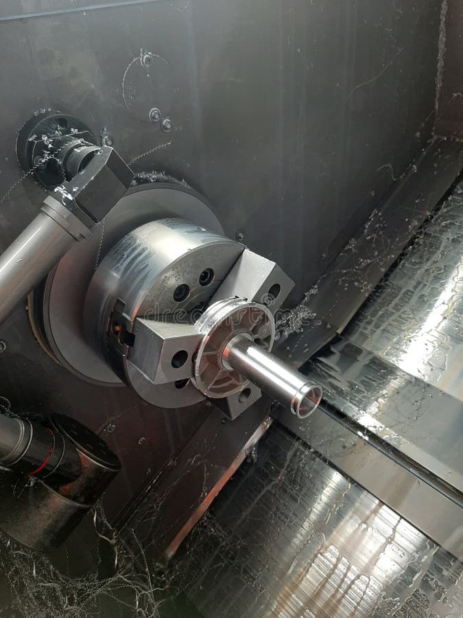 Lathe Machine. Machining Details in the Lathe Stock Photo - Image of ...