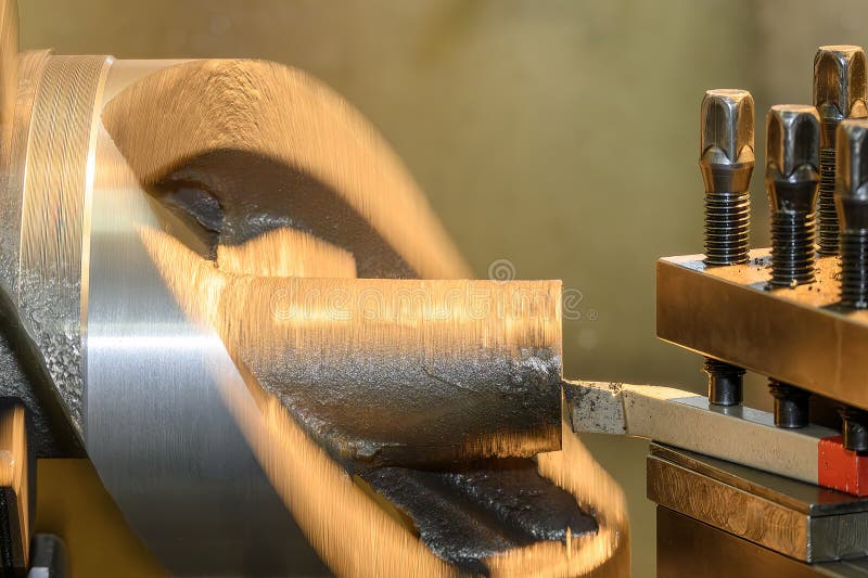 The Lathe Machine Rough Cutting the Cast Iron Parts Stock Image - Image ...