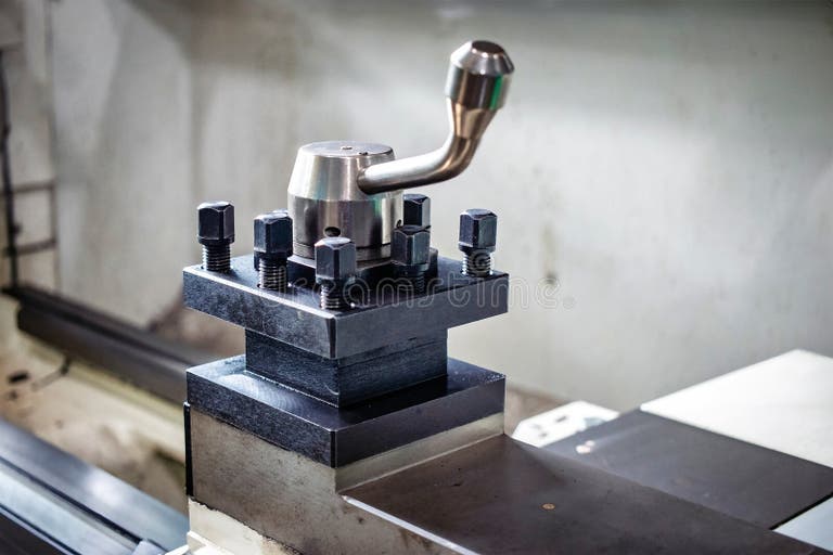 Lathe Machine Setup in a Manufacturing Facility Showcasing Precision ...