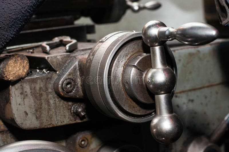 Lathe Machine in Workshop. Metalworking on a Lathe Stock Image - Image ...