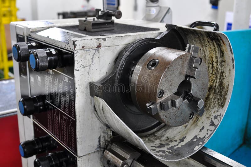 Lathe Machine in a Workshop, Part of the Lathe. Stock Photo - Image of ...