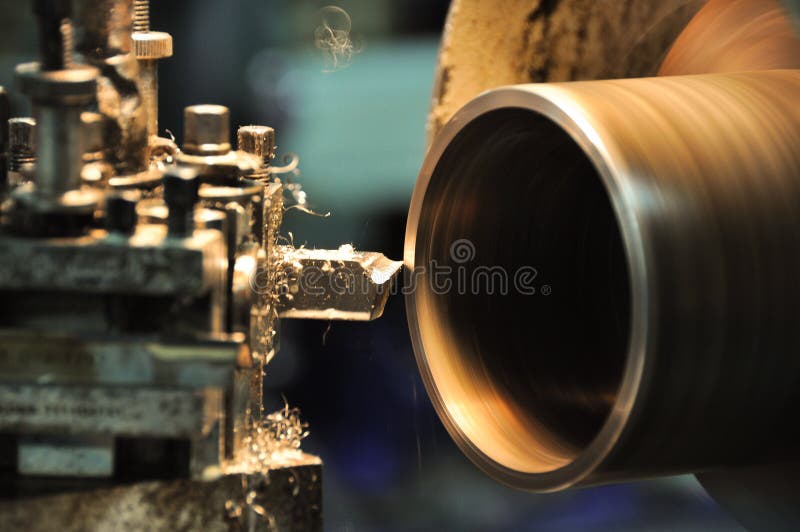 Lathe Machine in a Workshop, Part of the Lathe. Lathe Machine is ...