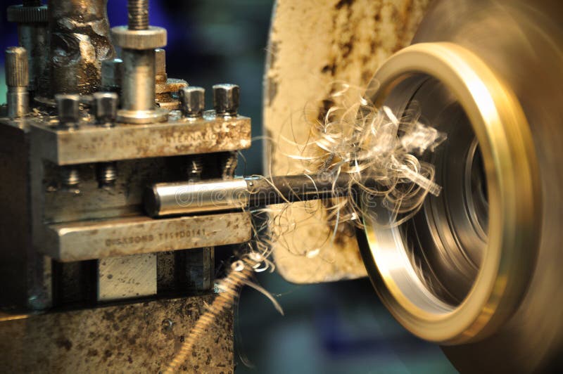 Lathe Machine in a Workshop, Part of the Lathe. Lathe Machine is ...