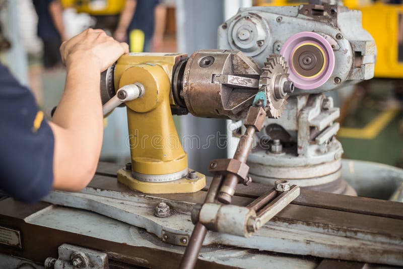 Lathe Machine in a Workshop, Part of the Lathe. Stock Photo - Image of ...