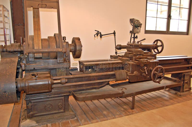 Lathe, Mechanical Tool To Manufacture Editorial Stock Image - Image of ...