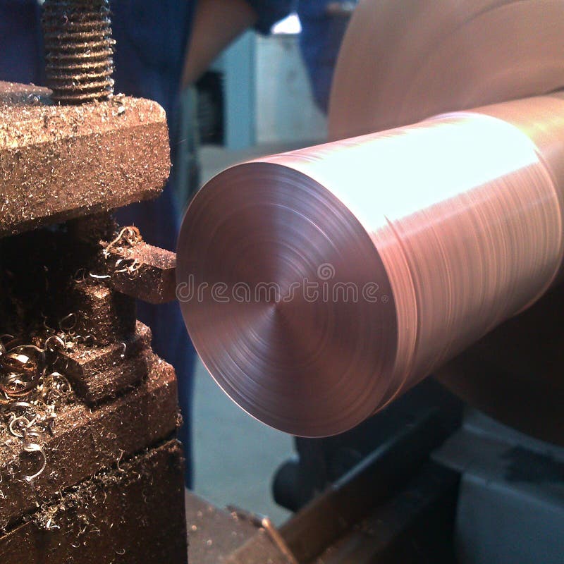 Lathe Operation, Machining of Shaft Stock Photo - Image of metal ...