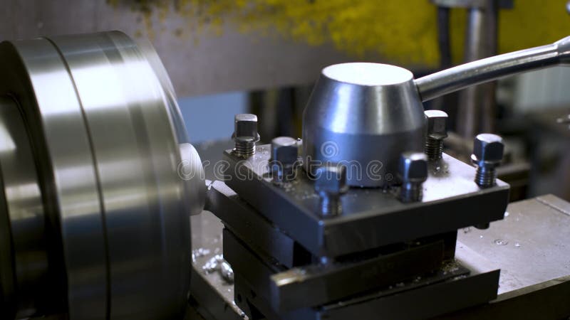 Lathe in the Process of Processing Different Materials Stock Footage ...