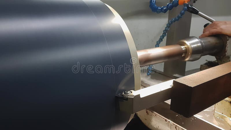 Lathe in the Process of Processing Different Materials Stock Footage ...