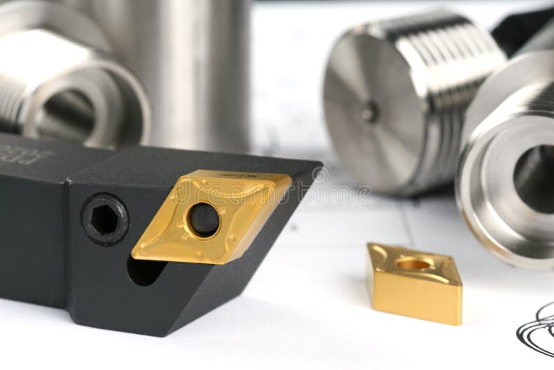 Lathe Tool and Cutting Inserts for Turning Stock Image - Image of ...