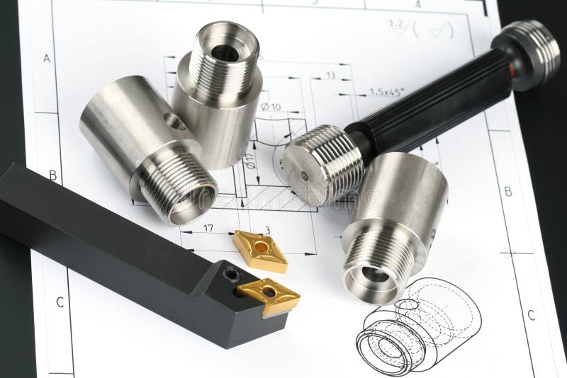 Lathe Tool and Cutting Inserts for Turning Stock Image - Image of ...