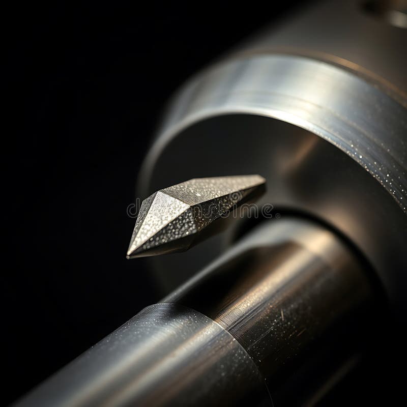 Lathe Tool with a Diamond Tip Captured in Extreme Close Up Showcasing ...