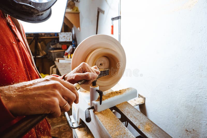 Lathe on a tree stock image. Image of machine, block - 109606529