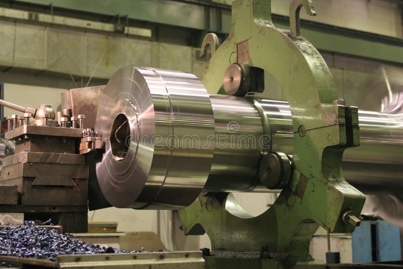 Lathe Turning Stainless Steel Stock Image - Image of blur, bench: 3844311