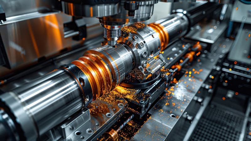 A Lathe is Used To Machine Parts with Turning Tools. Metalworking ...