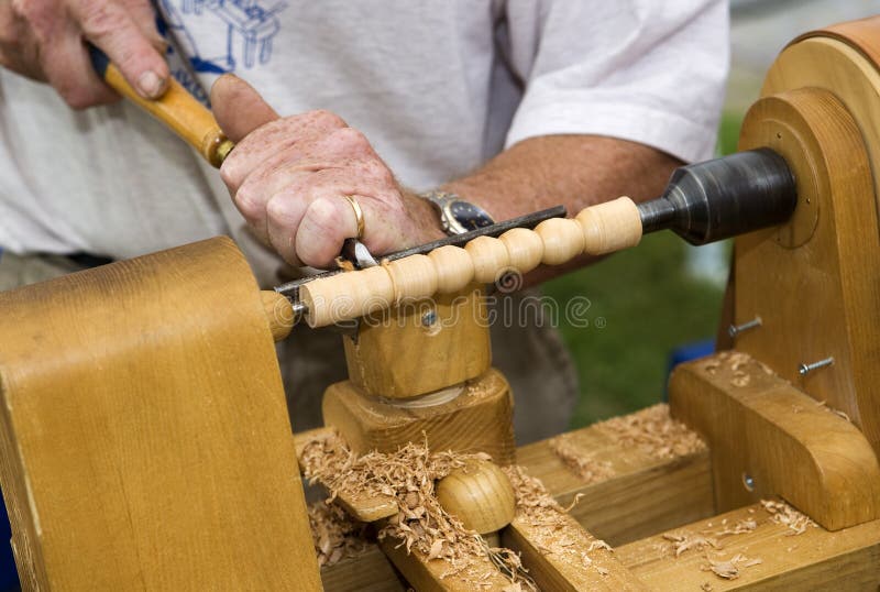 Manual wood lathe stock image. Image of work, turning - 14373081