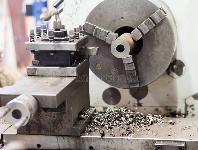 The lathe in work stock photo. Image of industrial, machine - 41152778