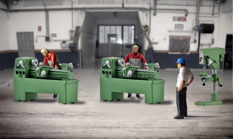 Lathe Workers in Precision Machine Shop Stock Image - Image of mechanic ...