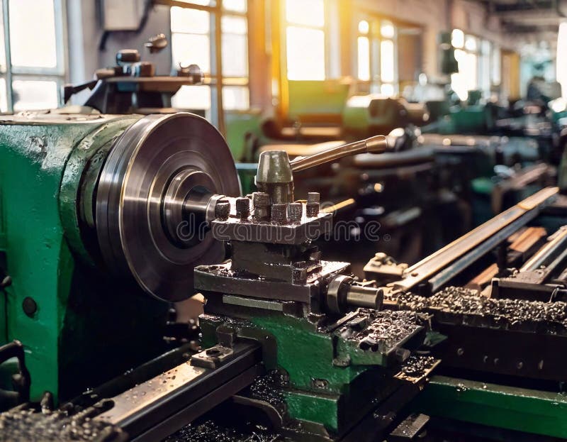 Lathe and workpiece stock image. Image of technology - 361744855