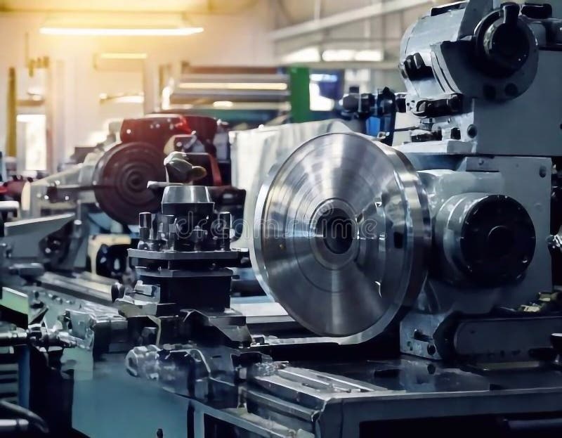 Lathe and workpiece stock image. Image of factory, locomotive - 361744873