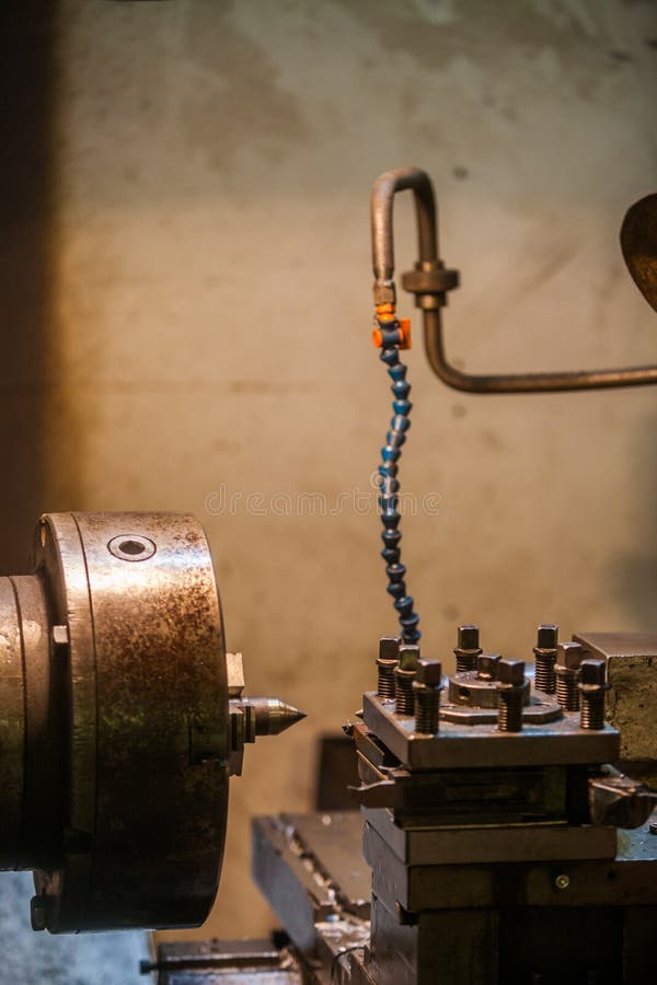 Lathe in workshop stock image. Image of factory, iron - 79353909