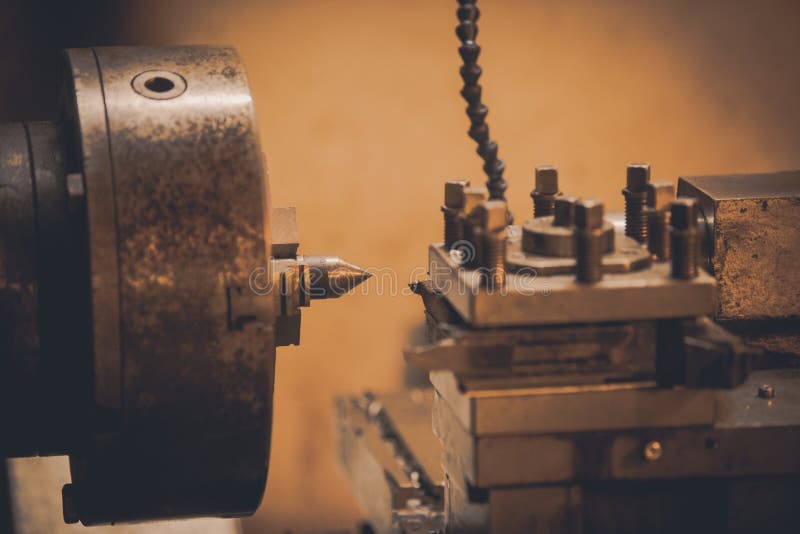 Lathe in workshop stock photo. Image of manufacturing - 79511826