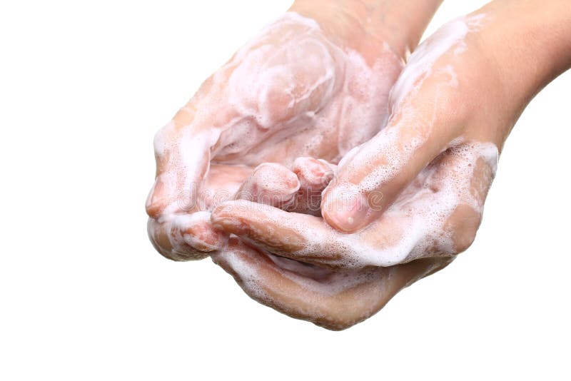 Lathered hands and soap stock image. Image of sanitary - 31062229