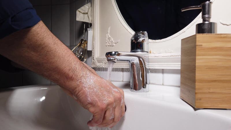 Lathering Hands with Soap stock video. Video of cleaning - 174100515
