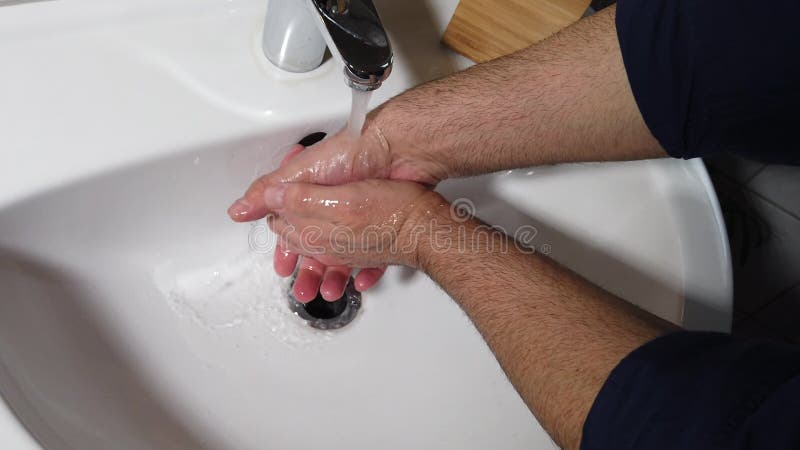 Lathering Hands with Soap stock video. Video of care - 174101589