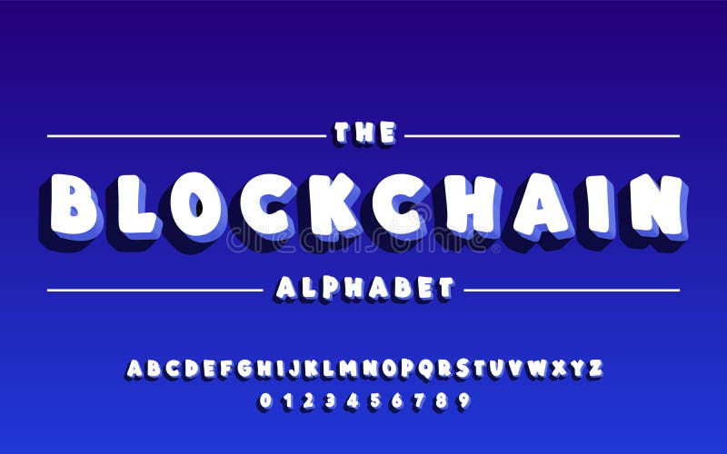Latin Alphabet. Bold Font 3d Blockchain Stock Vector - Illustration of ...