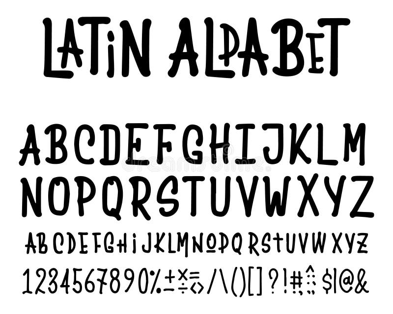 Latin Alphabet Hello Summer. Font Handwriting with Upper and Lowercase ...