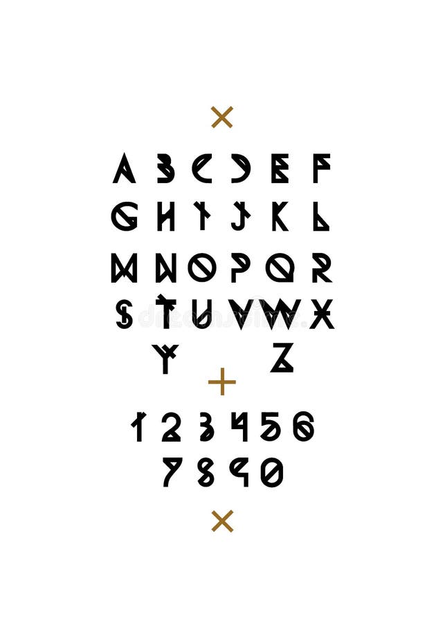 Latin Alphabet with Numbers. Stock Vector - Illustration of vector ...