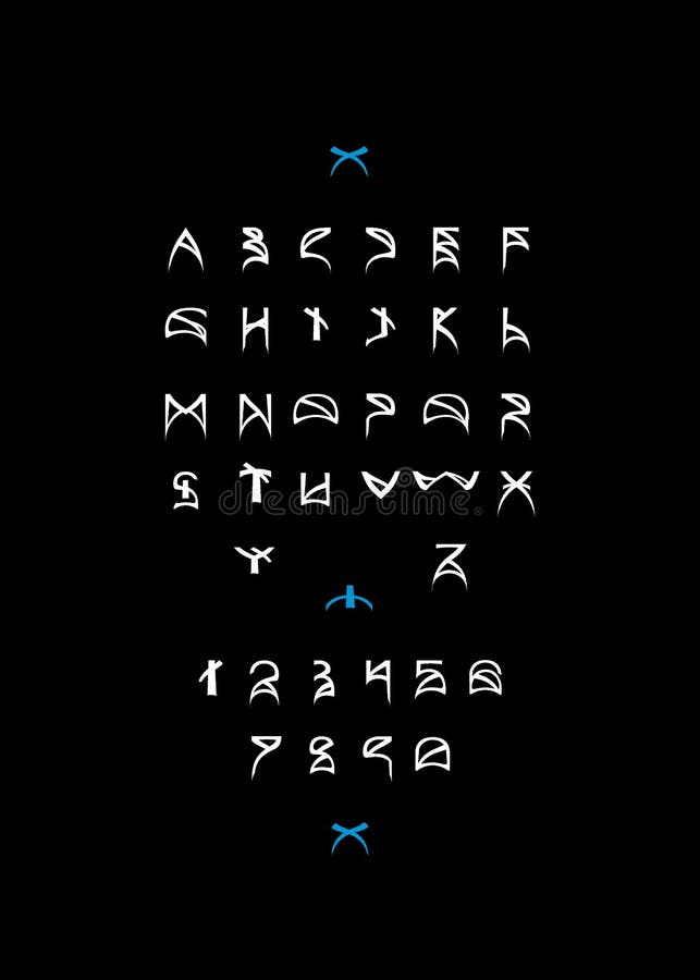 Latin Alphabet with Numbers. Stock Vector - Illustration of typography ...