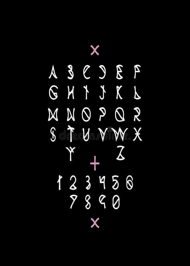 Latin Alphabet with Numbers. Stock Vector - Illustration of typography ...