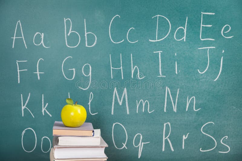 Latin Alphabet Written on the Blackboard Stock Image - Image of ...