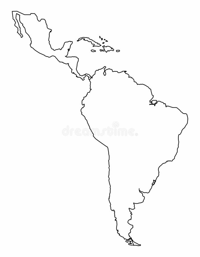 Latin America outline map stock illustration. Illustration of concept ...