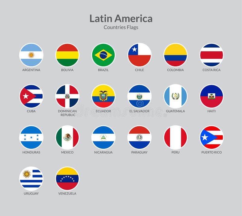 Latin American Countries Flag Icons Collection Stock Vector ...
