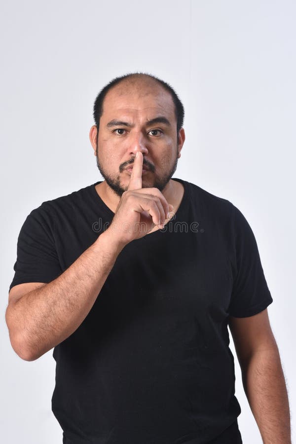 Man Doing in Silent Silence with Fingers Stock Photo - Image of ...