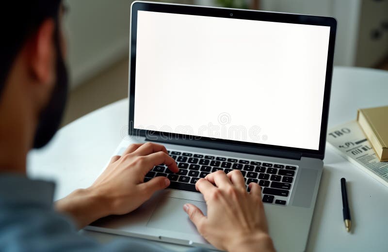 Latin American Student Working Remotely on Laptop during Virtual ...